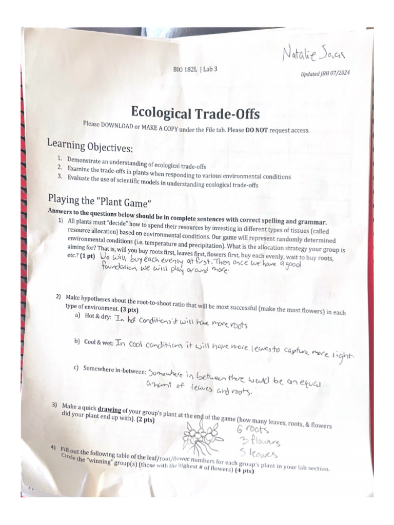 BIO 182L Lab 3 | PDF