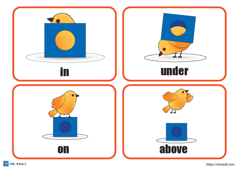 Preposition Picture Cards 1 | PDF