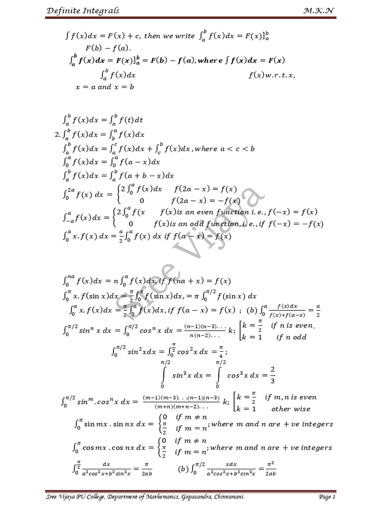 Definite Integrals and Its Application Corrected | PDF | Mathematics