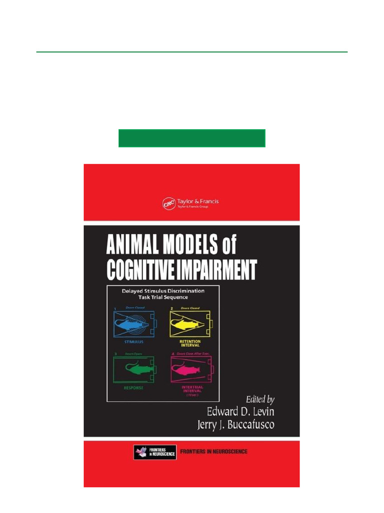 Quick Download Animal Models of Cognitive Impairment - 1st Edition New ...