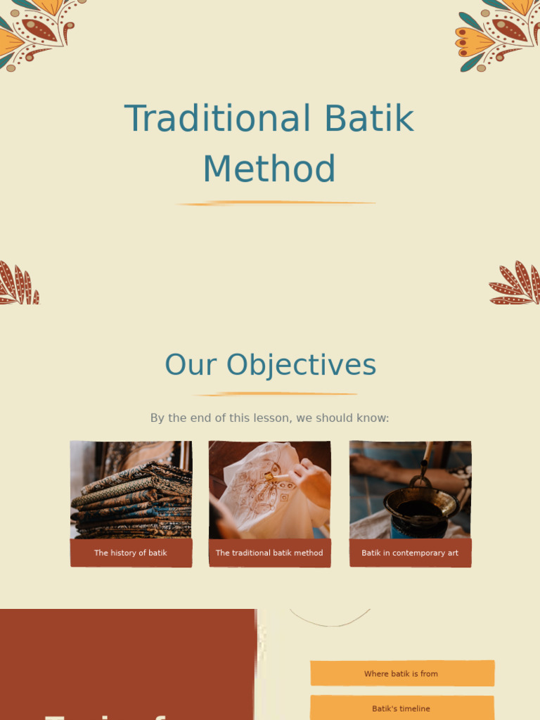 Traditional Batik: History & Techniques | PDF | Textiles | Textile Arts