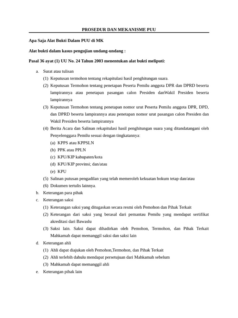 Prosedur Dan Mekanisme Puu | PDF