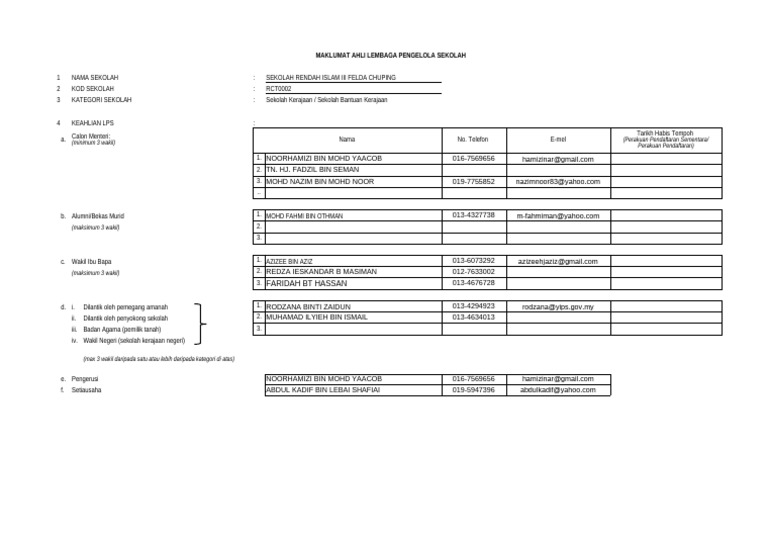 Template Maklumat Ahli Lps | PDF