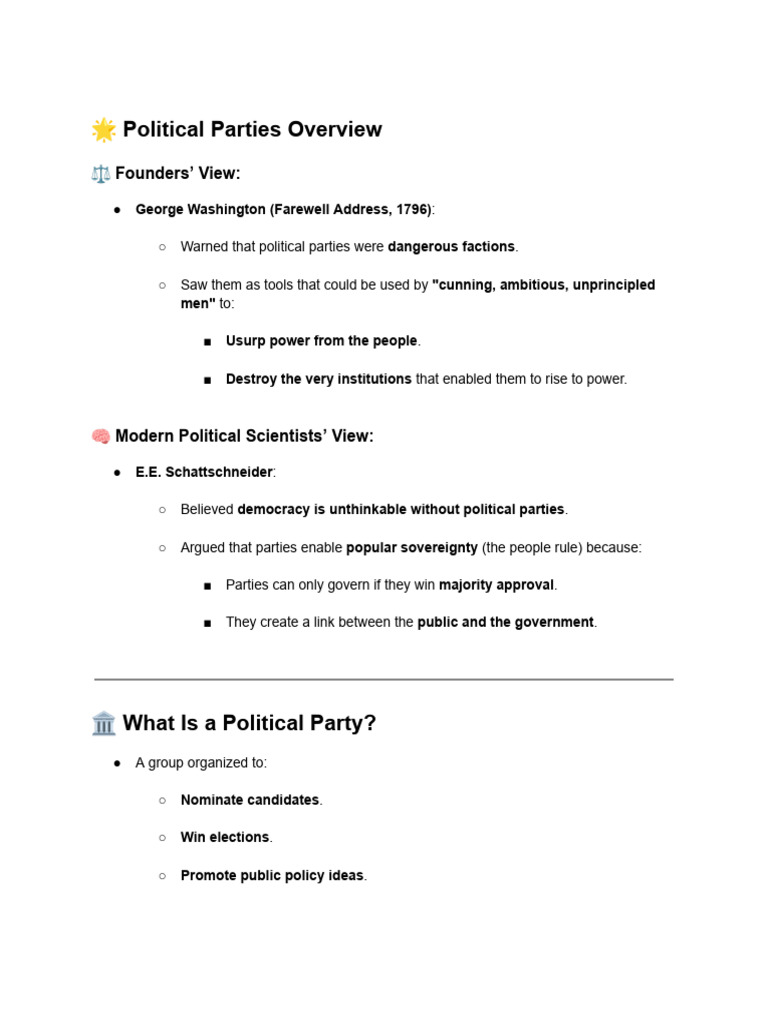 Module 11 - Political Parties NOTES | PDF | Republican Party (United ...