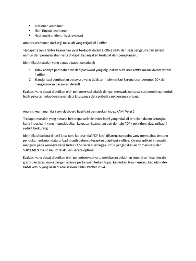Analisis, identifikasi dan evaluasi keamanan | PDF