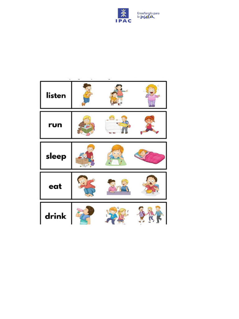Action Words Notebook | PDF