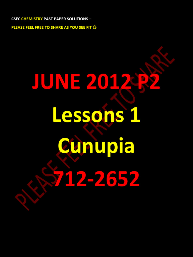 Chemistry - June 2012 - Paper 2 - Past Paper Solutions | PDF