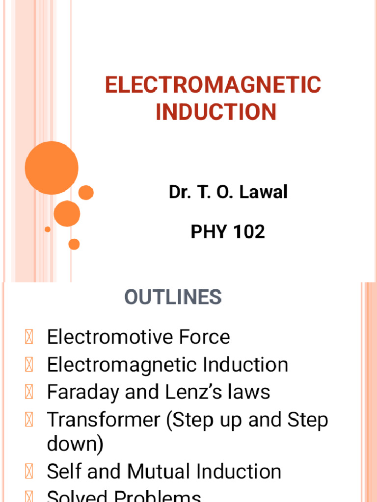 PHY 102-Electromagnetic Induction-2024 (1) - Phoenix | PDF
