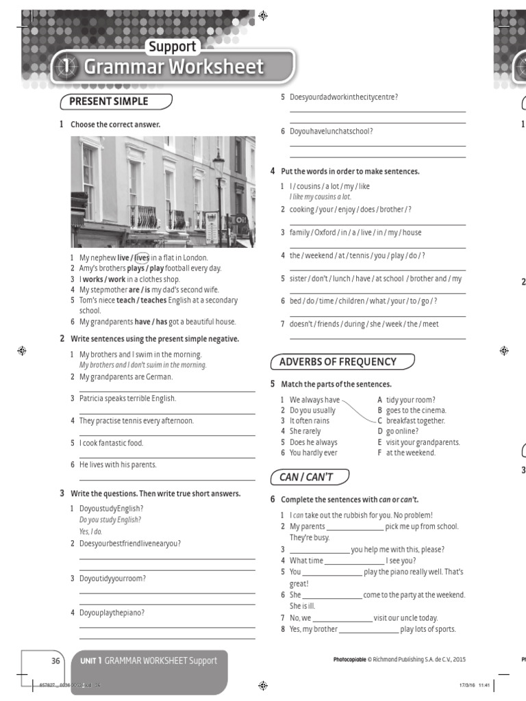 Present Simple Grammar Worksheet | PDF | English Language | Linguistics