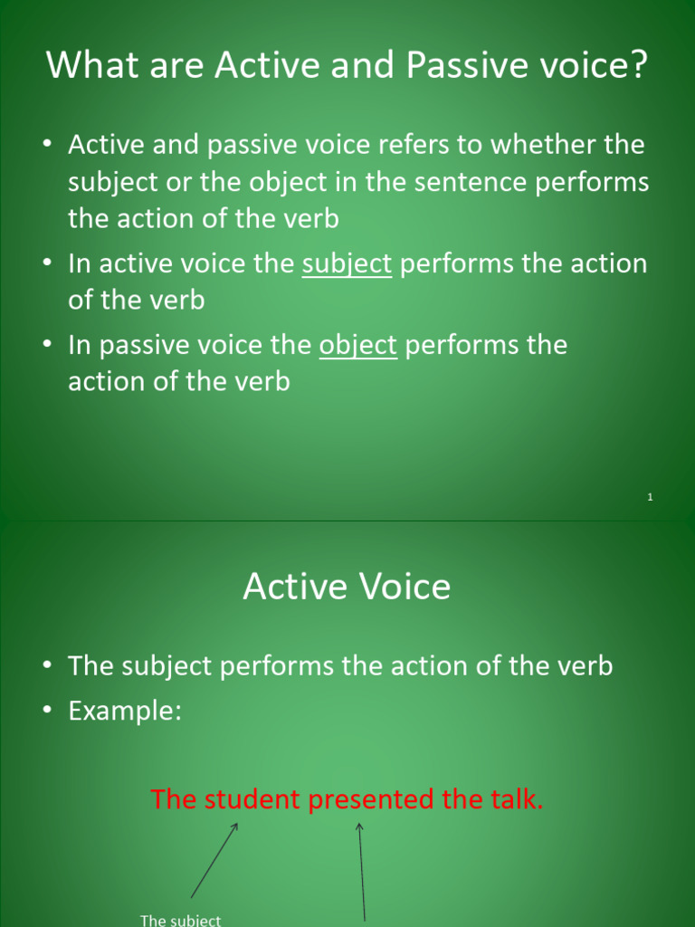 Week 6 - Passive Active Voice | PDF | Verb | Subject (Grammar)