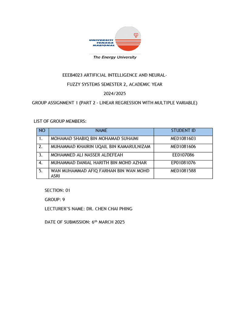 Assignment 1 Part 2 Group 9 | PDF