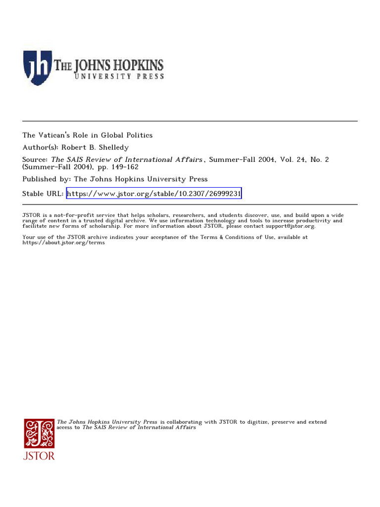 Shelledy VaticansRoleGlobal 2004 | PDF | Heavily Indebted Poor ...