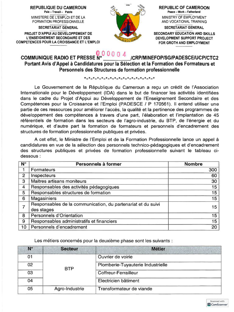 Appel A Candidatures Formation Des Formateurs Et Personnels Des Structures de Formation 1 | PDF