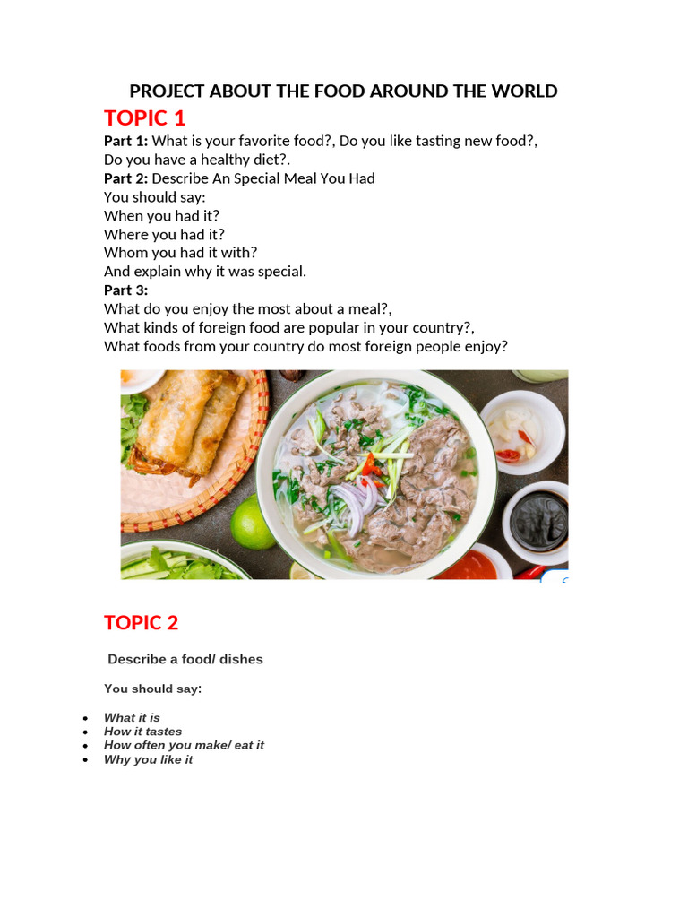 Global Food Exploration Project | PDF