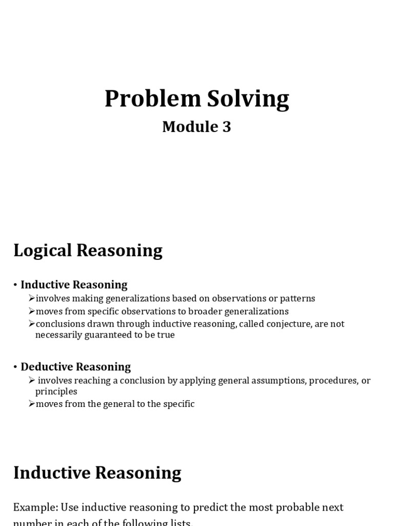 Inductive and Deductive Reasoning Guide | PDF | Inductive Reasoning ...