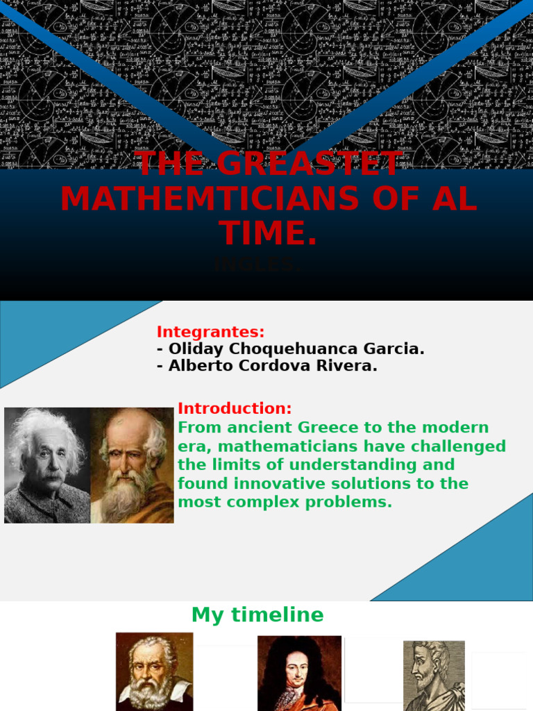 The Greastet Mathemticians of Al Time | PDF | Mathematics | Mathematician