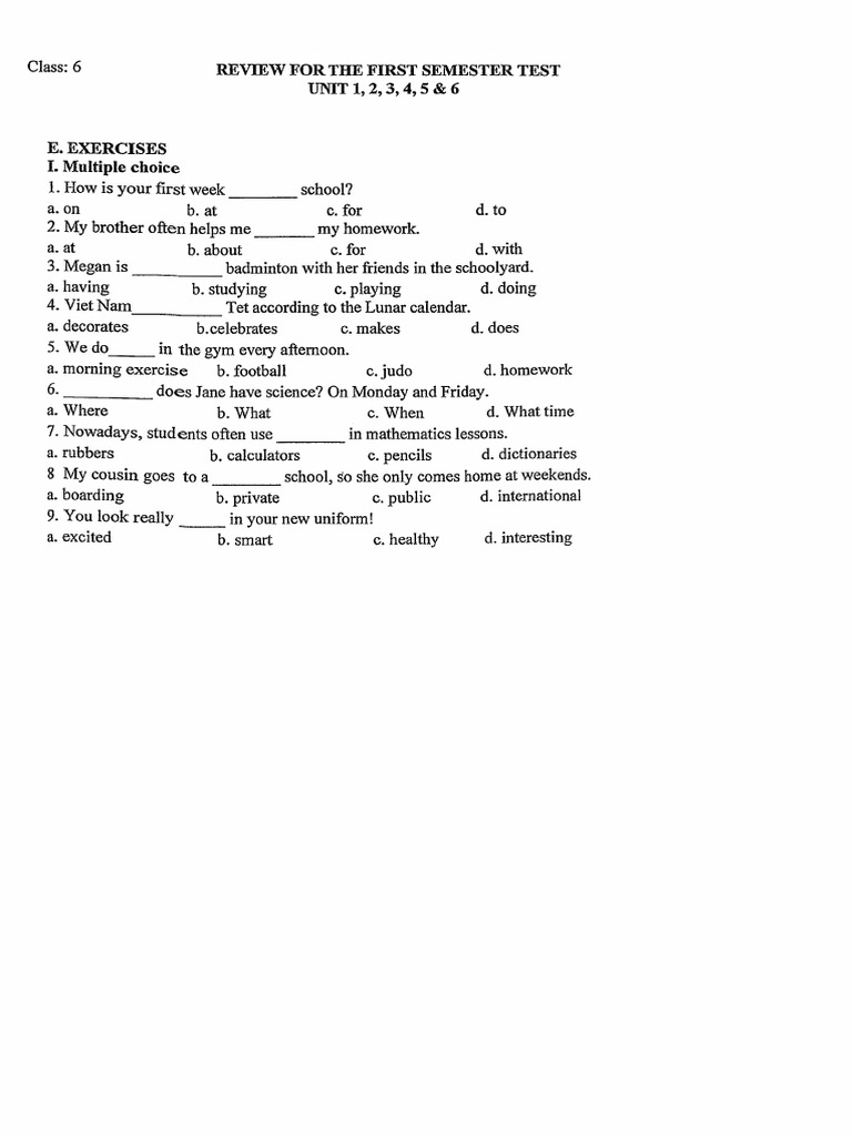 1st TERM REV - 2024-2025 | PDF
