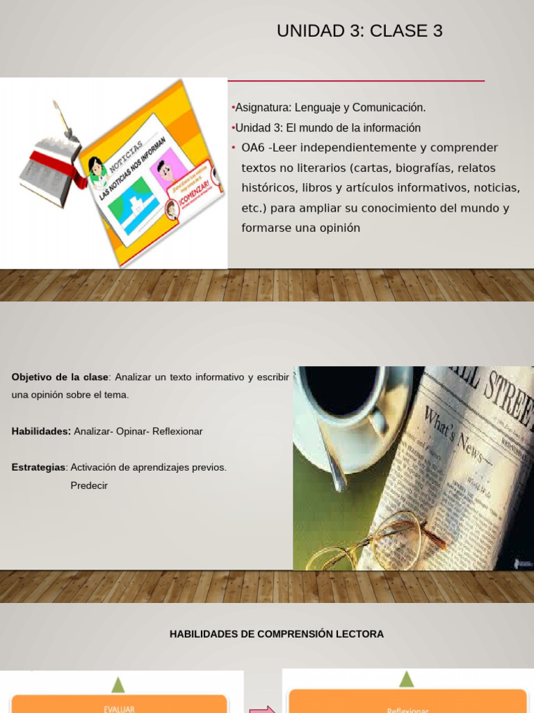 CLASE 3 - 6° Lenguaje (Unidad 3) | PDF | Trabajo infantil