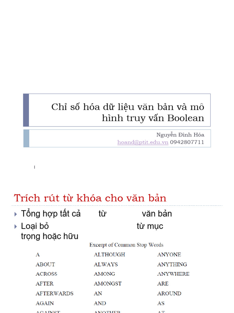 9 - Du Lieu Van Ban Va Boolean | PDF