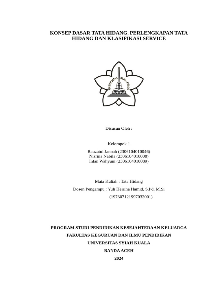 Tata Hidang: Konsep dan Perlengkapan | PDF