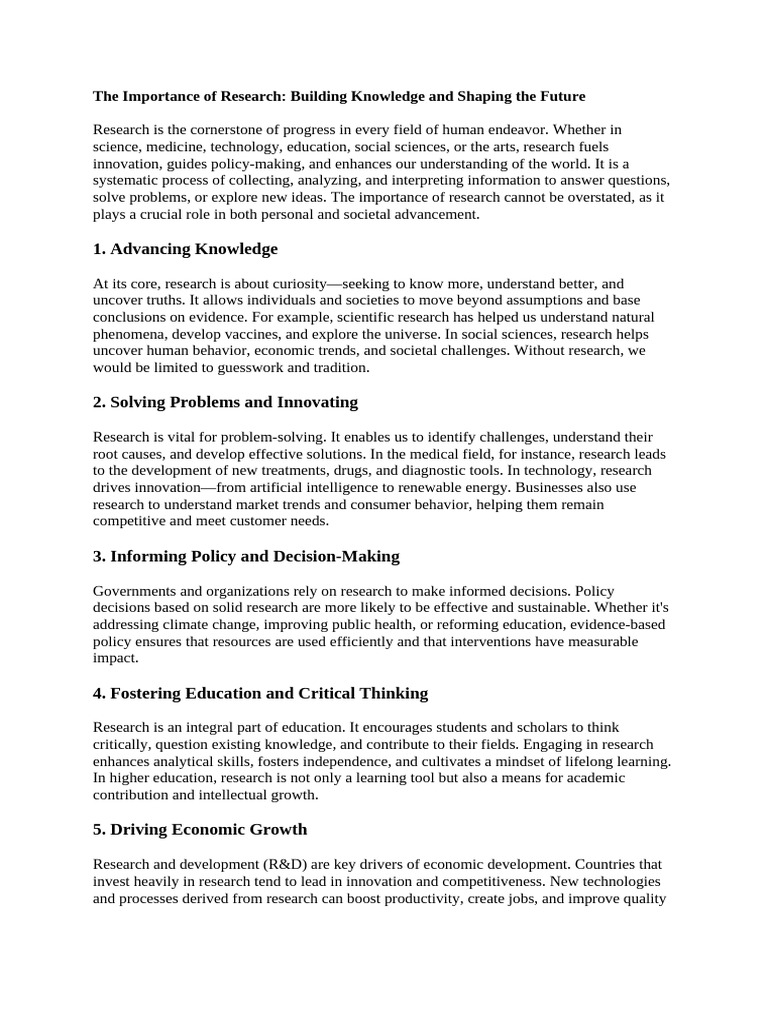 The Role of Research in Progress | PDF | Science | Cognition
