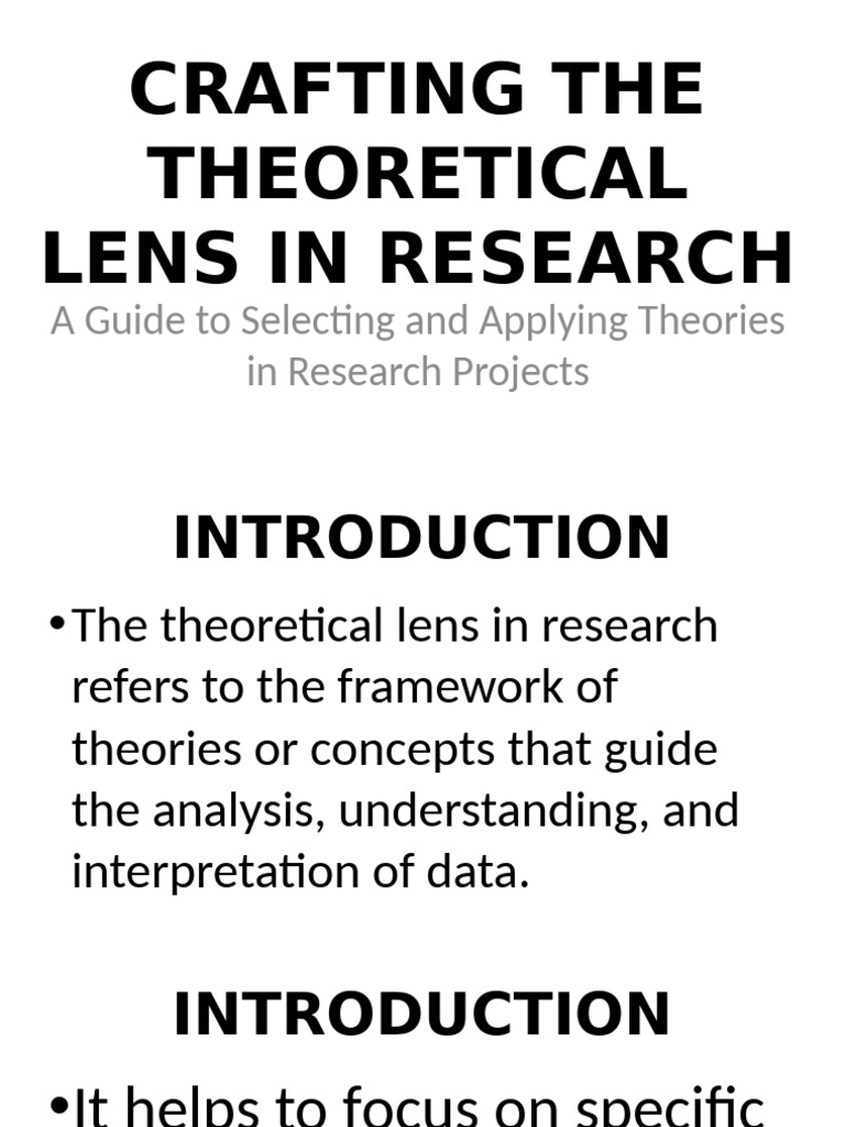 Theoretical Lens in Research | PDF