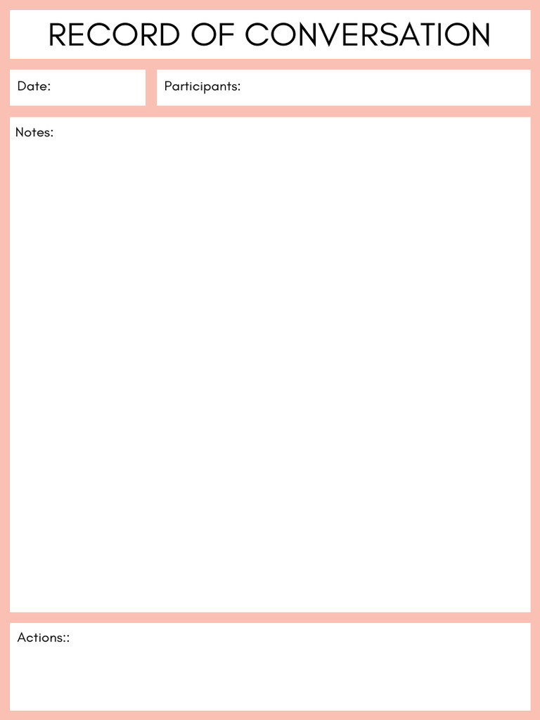 Record of Conversation Template 20231008 135338 0000 | PDF