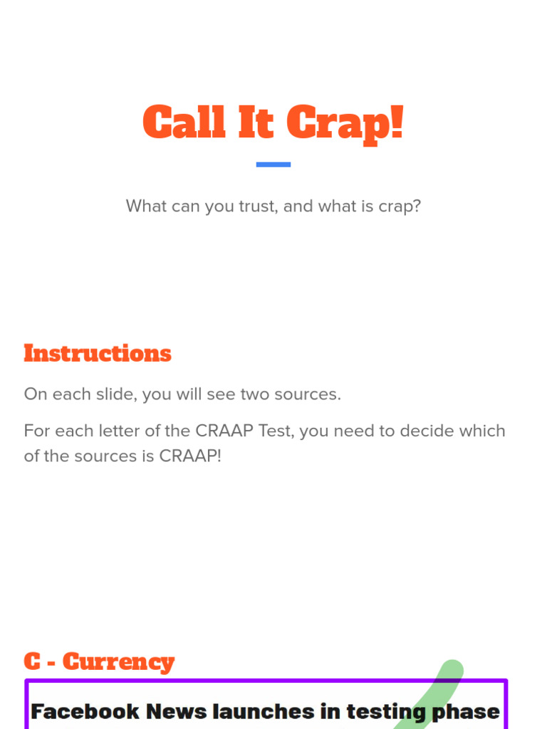 Evaluating Sources with the CRAAP Test | PDF
