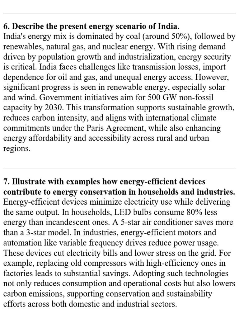 Describe The Present Energy Scenario of India | PDF | Energy ...