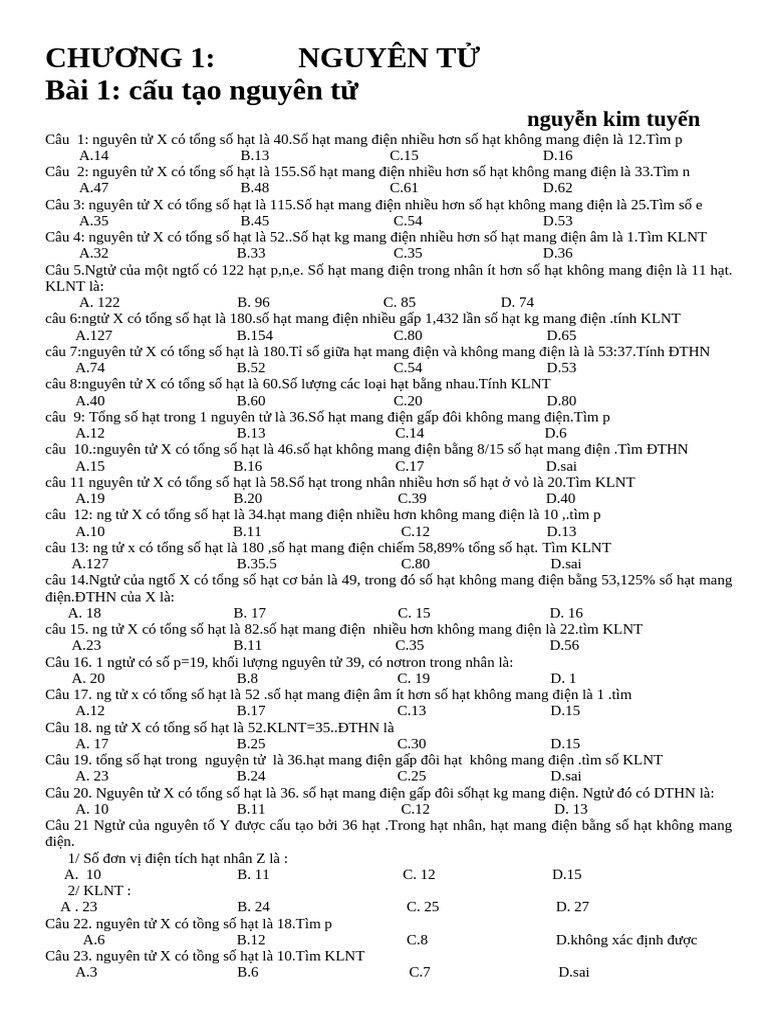 CAU TAO NGUYEN TU 6 | PDF