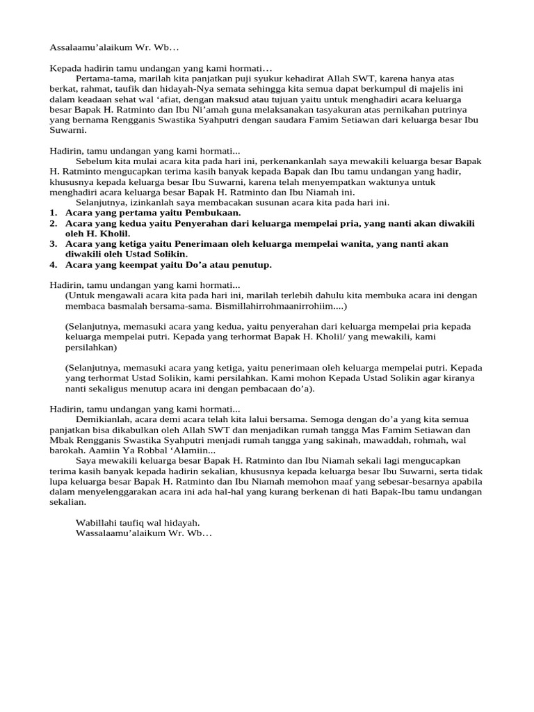 Abah RAT - Protokol Acara | PDF