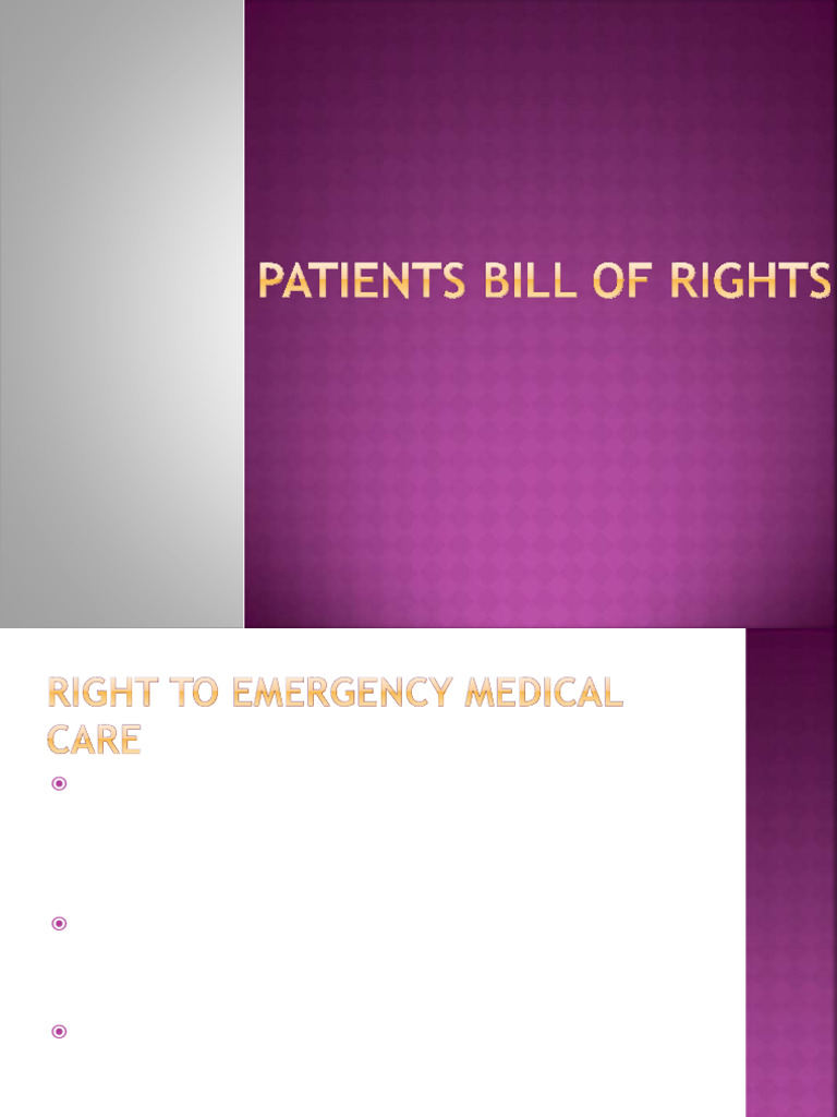 Patientsbillofrights NCM 116 Finals Lecture | PDF | Caregiver | Hospital
