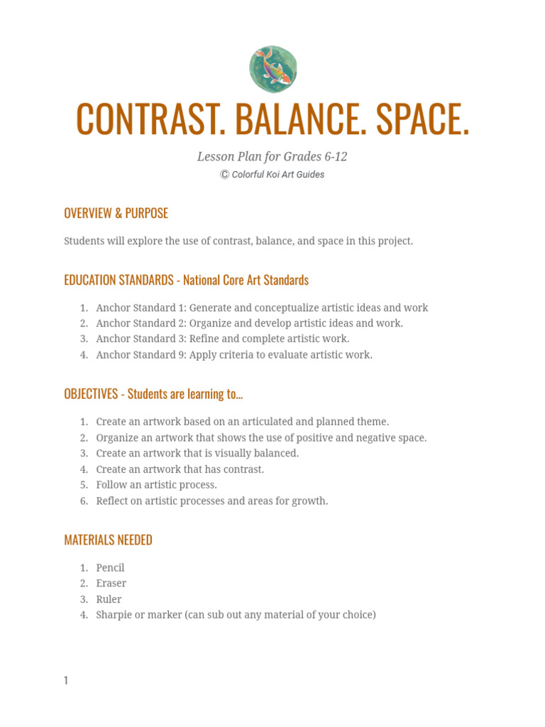 Contrast_Balance_Space_Lesson plan | PDF