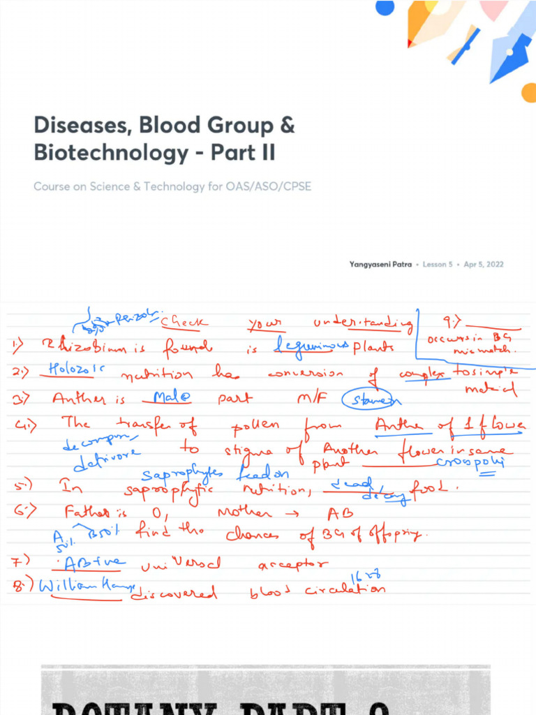 Diseases Blood Group Biotechnology - Part II With Anno 1649175478978 | PDF