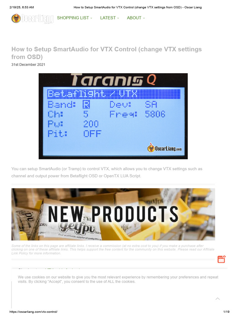SmartAudio VTX Control Setup Guide | PDF | Http Cookie | Telecommunications