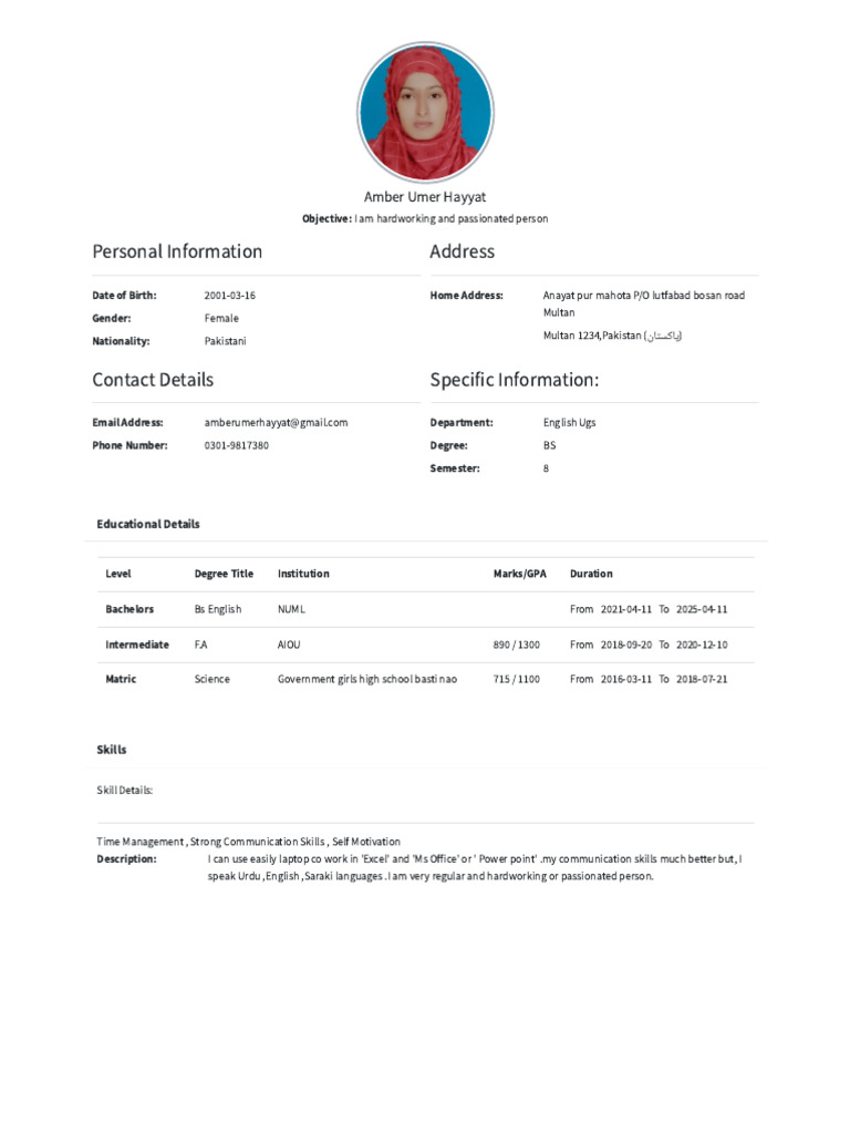 Preview CV - Dashboard | PDF