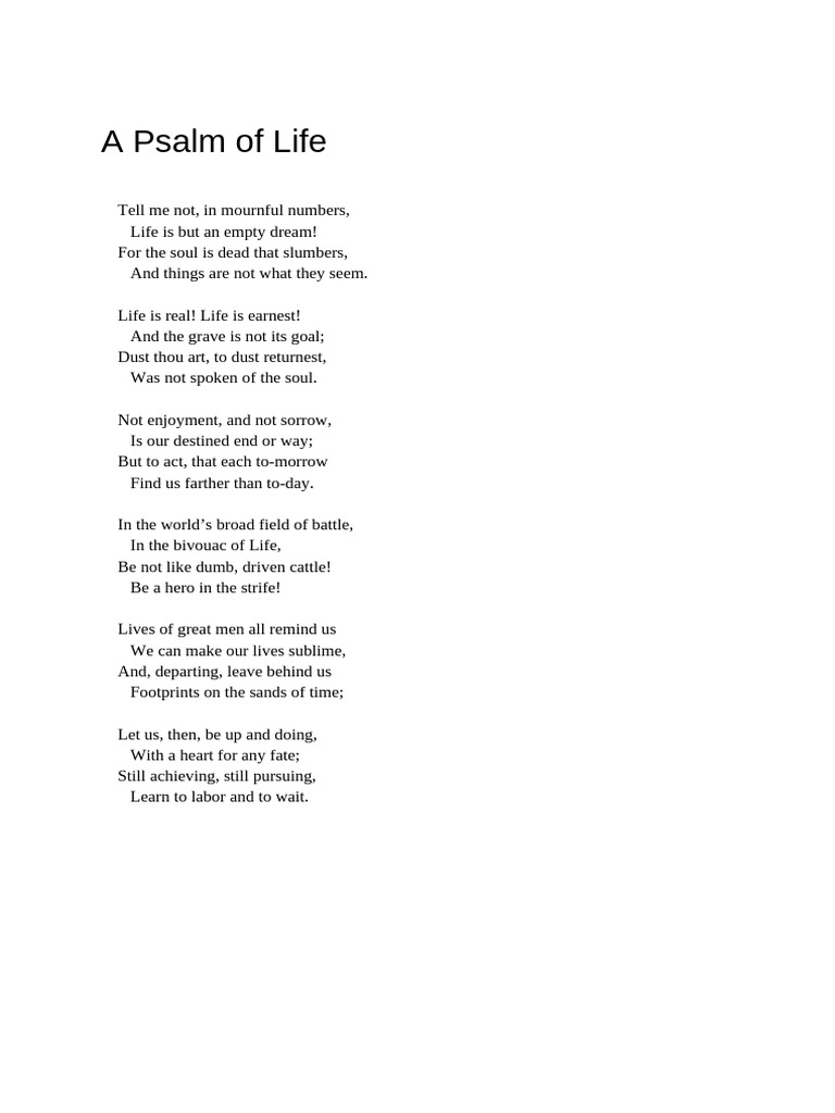A Psalm of Life | PDF