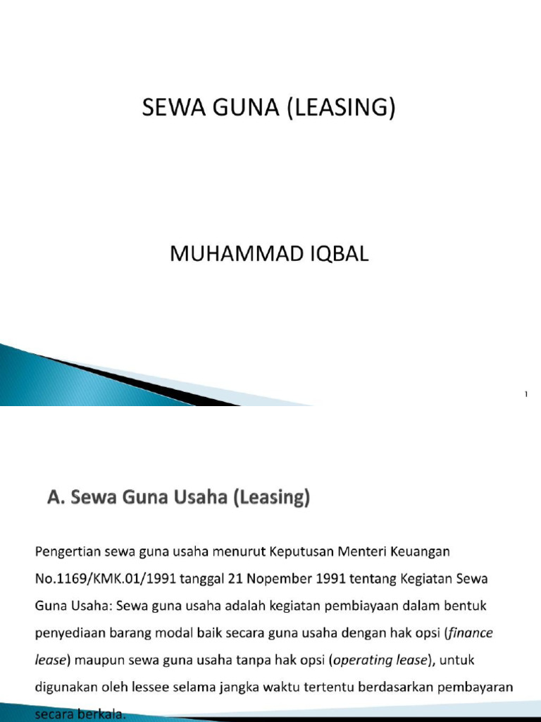 Sewa Guna Usaha (Leasing) | PDF