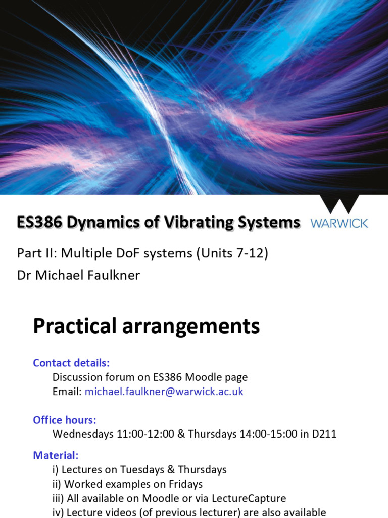 ES386_unit_07_slides_MFF_released (1) | PDF | Eigenvalues And Eigenvectors | Normal Mode