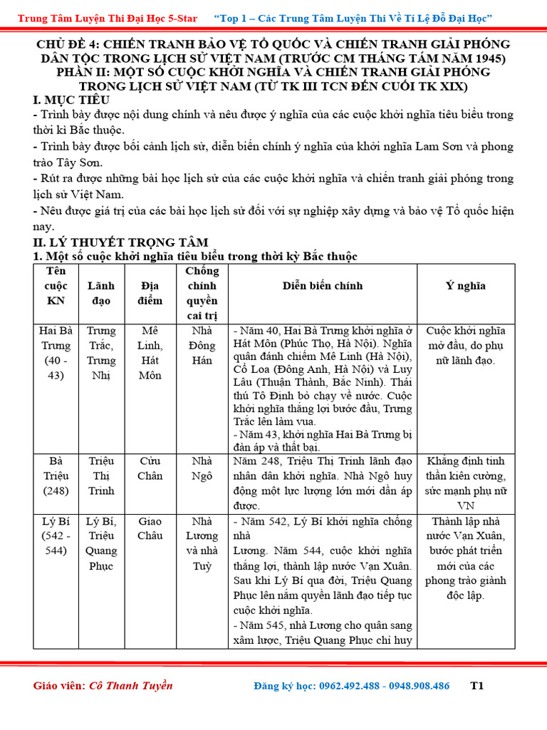 Chủ Đề 4 - LSVN (Phần Ii) | PDF