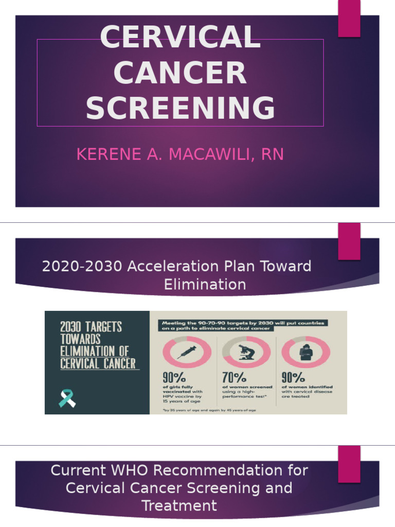 Cervical Cancer Screening | PDF | Cervical Cancer | Medical Specialties