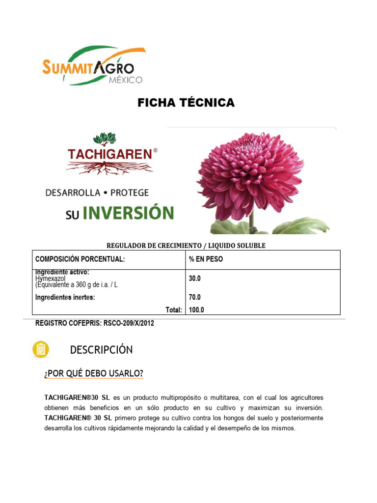 FICHA-TEC-TACHIGAREN-2015 | PDF | Agricultura | Raíz
