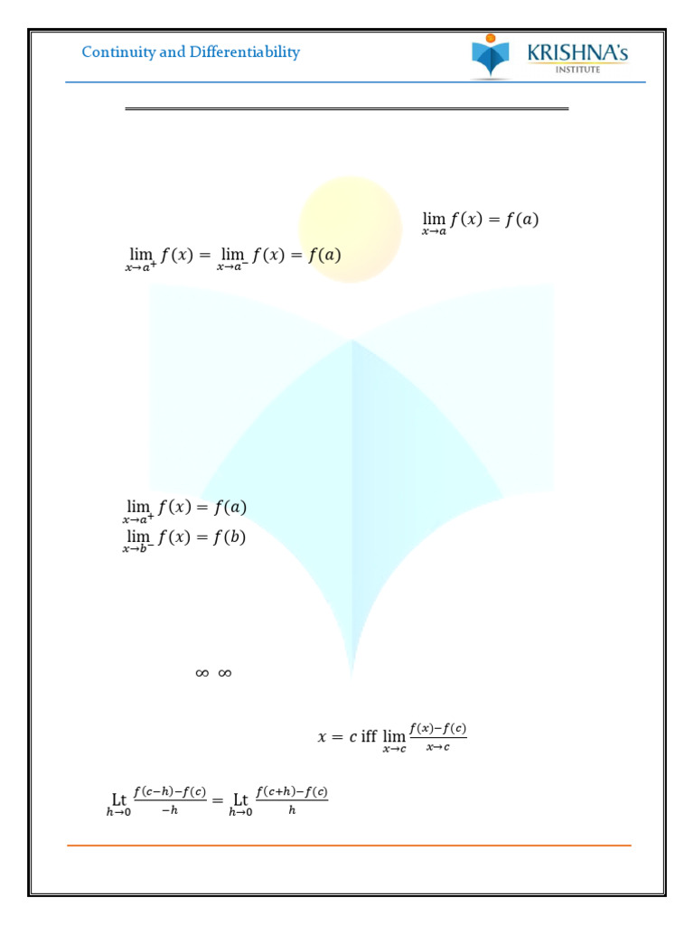 Ch.4-CONTINUITY AND DIFFERENTIABILITY | PDF | Continuous Function | Derivative