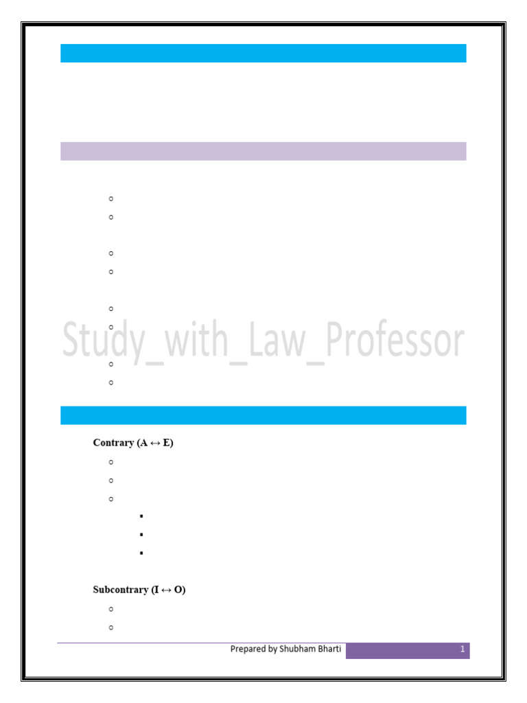 SQUARE OF OPPOSITION | PDF | Logic | Philosophical Methodology
