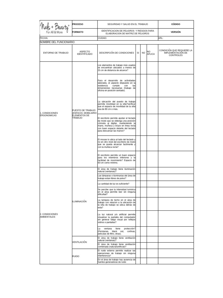 F-SST-26 Identificacion de Peligros | PDF | Escritorio | Ventana
