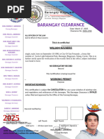 Brgy. Clearance 2025 | PDF
