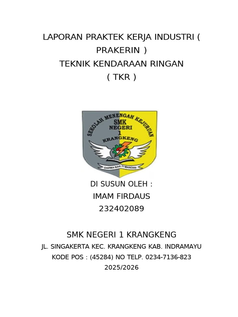 Laporan Singkat PRAKERIN TKR 2025 | PDF