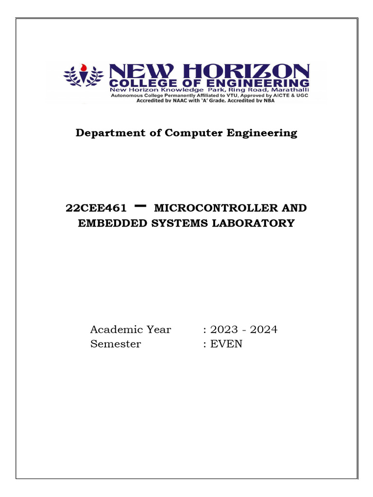 22CEE461 - AEC - MES - Lab Record | PDF | Microcontroller | Computer ...