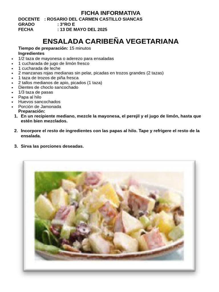Ficha Informativa 3ro e | PDF