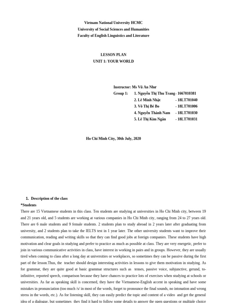2nd Teaching Practice 2 - Lesson Plan Final | PDF | Linguistics | Syntax
